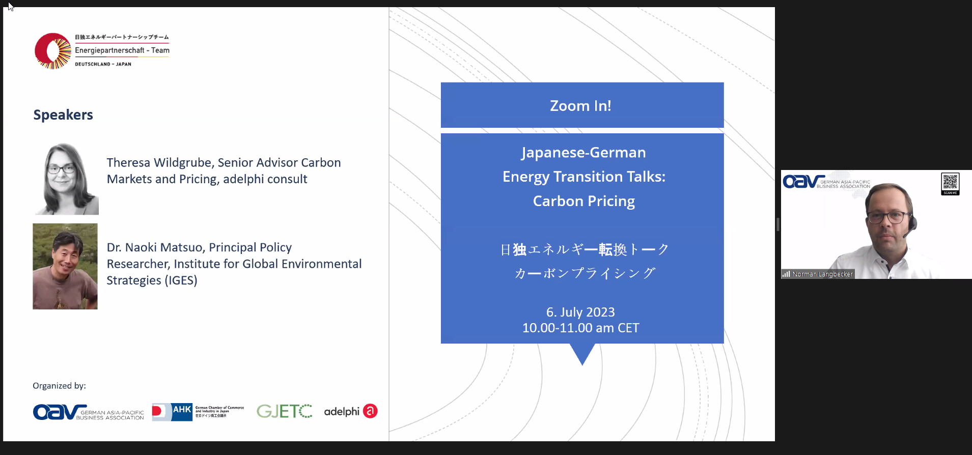 Zoom in! Japanese-German Energy Transition Talks on Carbon Pricing ...